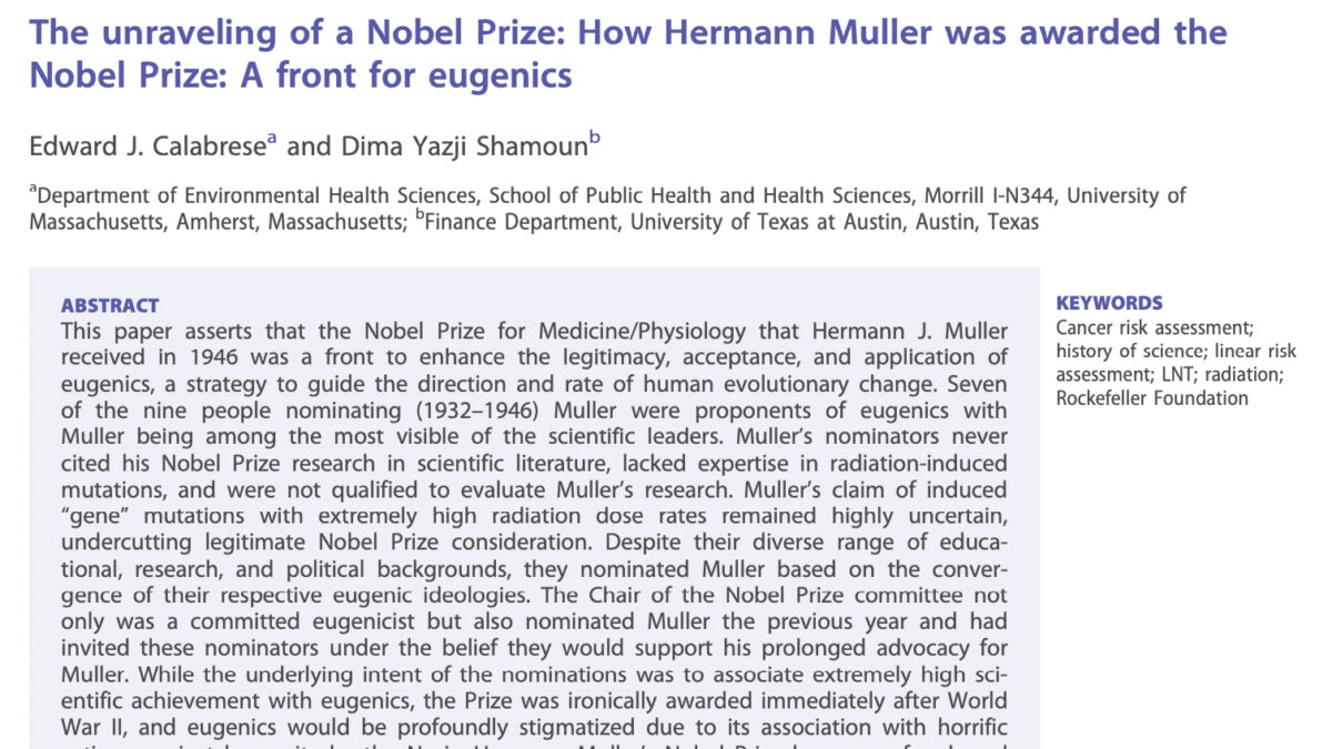 The unraveling of a Nobel Prize: How Hermann Muller was awarded the ...